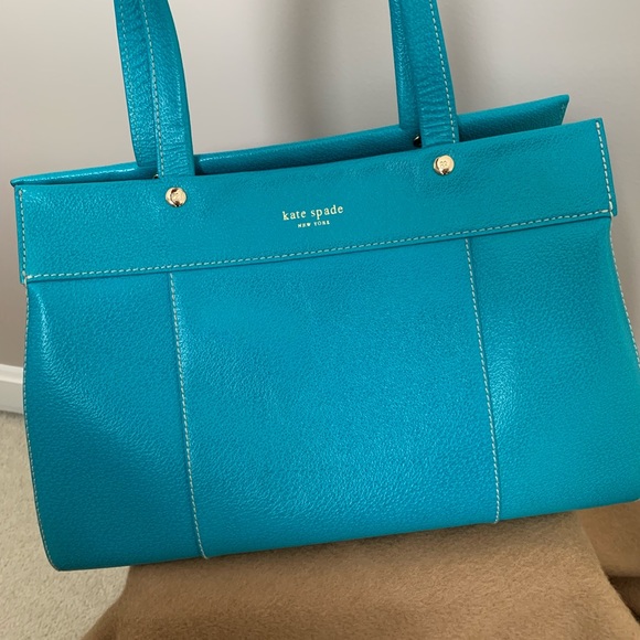 kate spade | Bags | Pristine Vintage Kate Spade Teal Handbag Rare ...